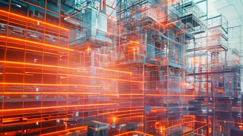 A Computer Generated Video Showcasing a Modern Factory in Operation ...