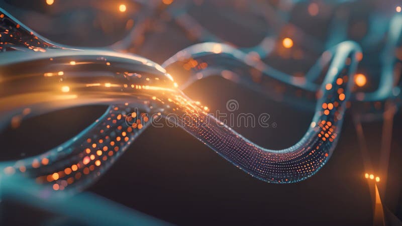 A Computer-generated Video of a Singular Blue Wire Against a Plain ...