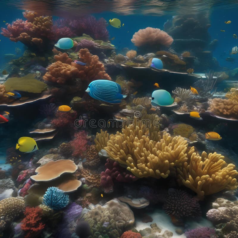 A Computer-generated Visualization of a Thriving Coral Reef Ecosystem ...