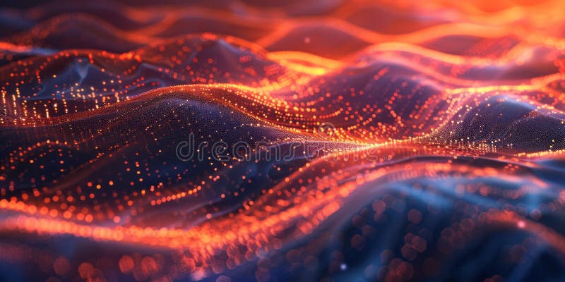 Computer-generated Wave of Light, Bright and Dynamic, Illuminating the ...