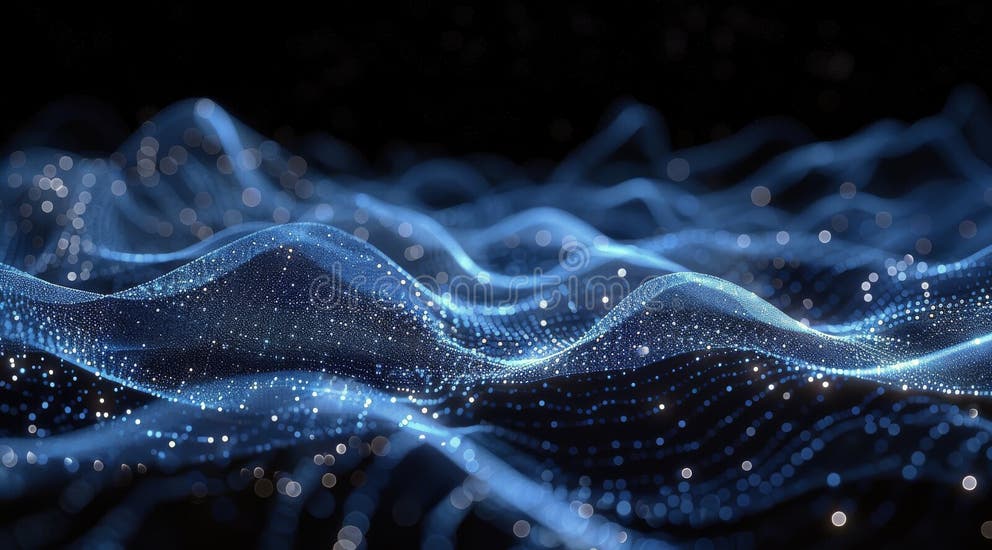 Computer Generated Waves in Blue Stock Image - Image of blue, smooth ...