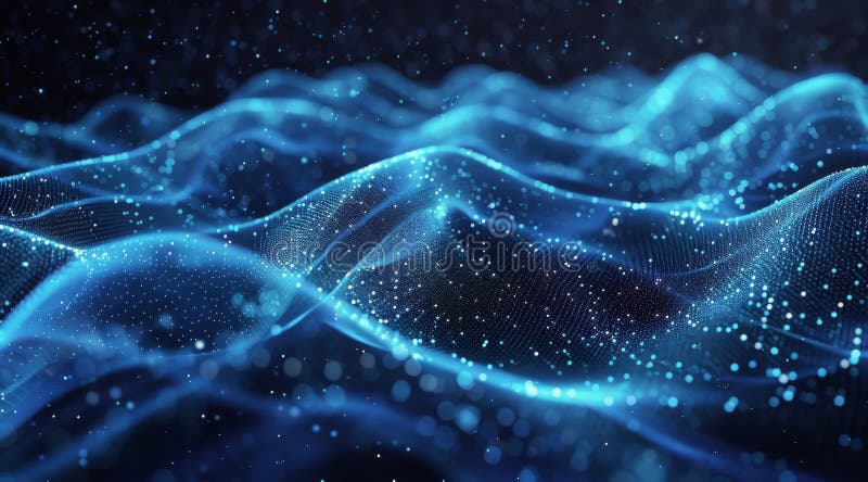 Computer Generated Waves in Blue Stock Image - Image of ripple, concept ...