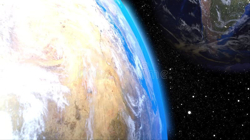 Computer Generation Futuristic Composition Planet Earth in Outer Space ...