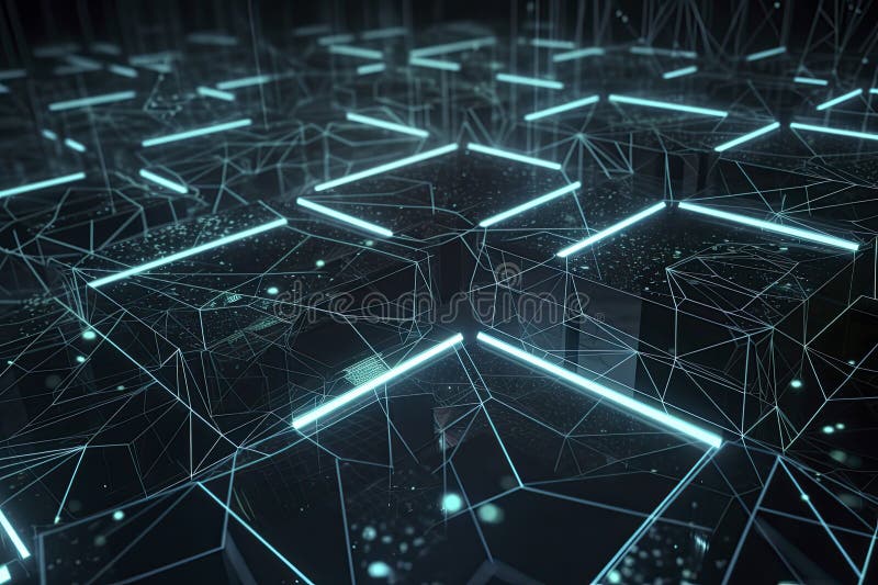 Computer Geometric Digital Connection Structure. Business Inteligence ...