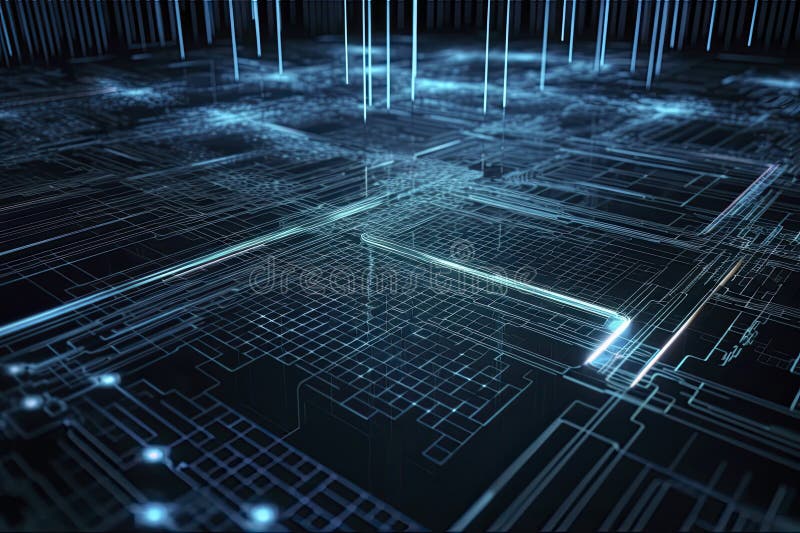 Computer Geometric Digital Connection Structure. Business Inteligence ...
