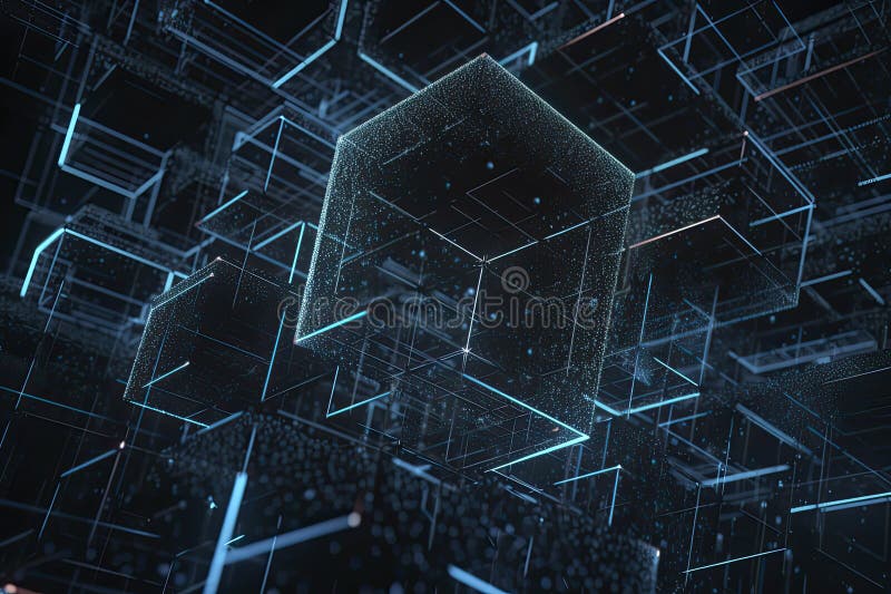 Computer Geometric Digital Connection Structure. Business Inteligence ...