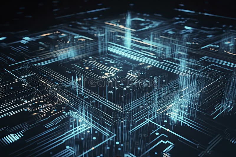 Computer Geometric Digital Connection Structure. Business Inteligence ...