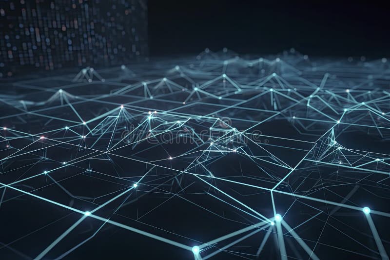 Computer Geometric Digital Connection Structure. Business Inteligence ...