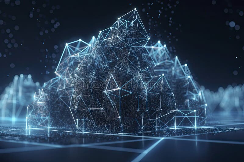 Computer Geometric Digital Connection Structure. Business Inteligence ...