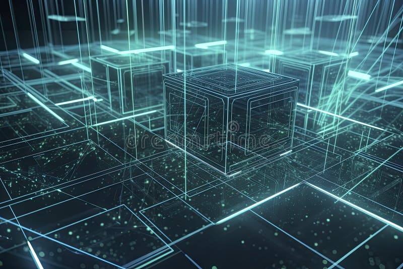 Computer Geometric Digital Connection Structure. Business Inteligence Technology Background ...