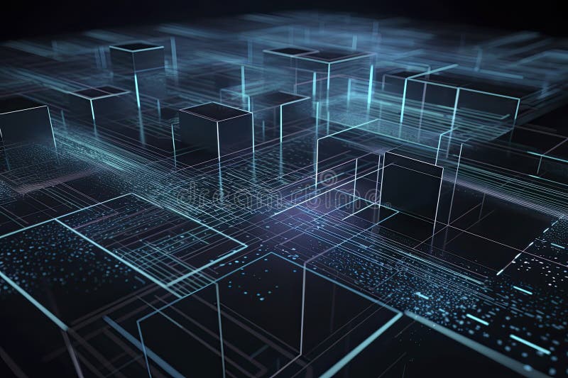 Computer Geometric Digital Connection Structure. Business Inteligence Technology Background ...