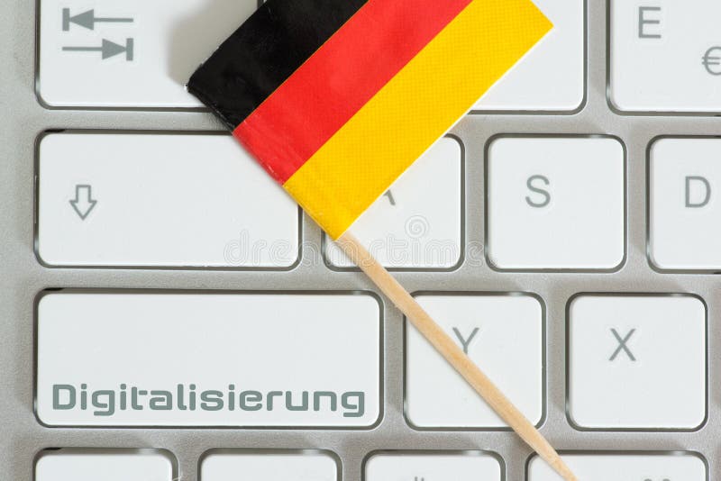 Computer, German National Flag and Digitization Stock Photo - Image of ...