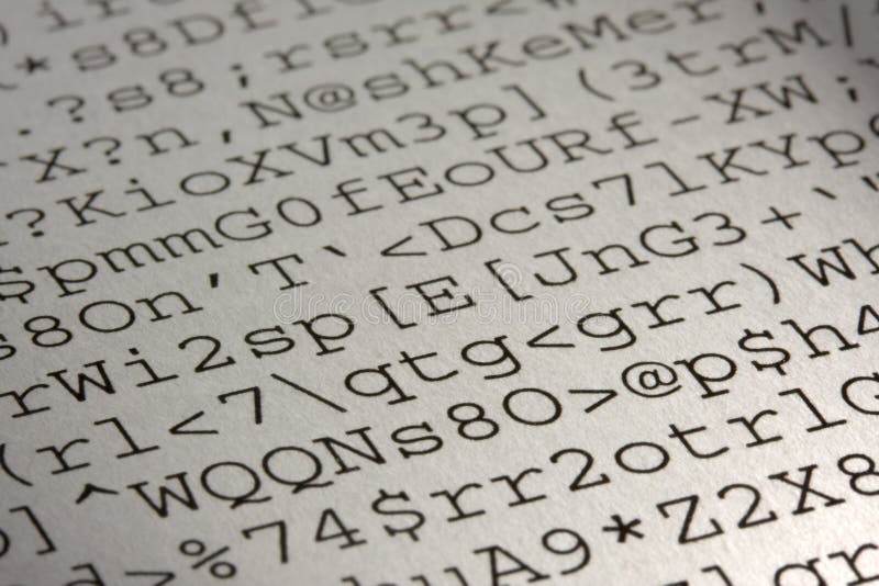 Computer Gibberish Printout on Crumpled Paper Stock Photo - Image of ...