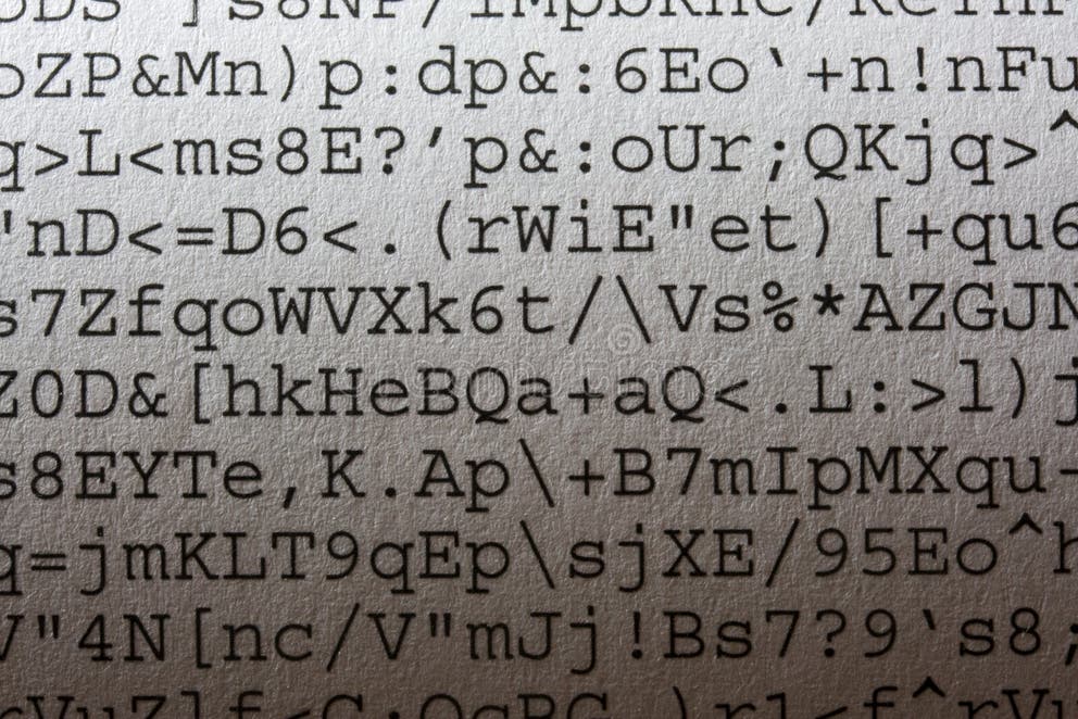 Computer Gibberish Printout - Faulty Software Stock Photo - Image of ...