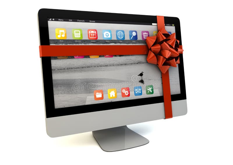 Computer gift stock illustration. Illustration of apps - 51793675