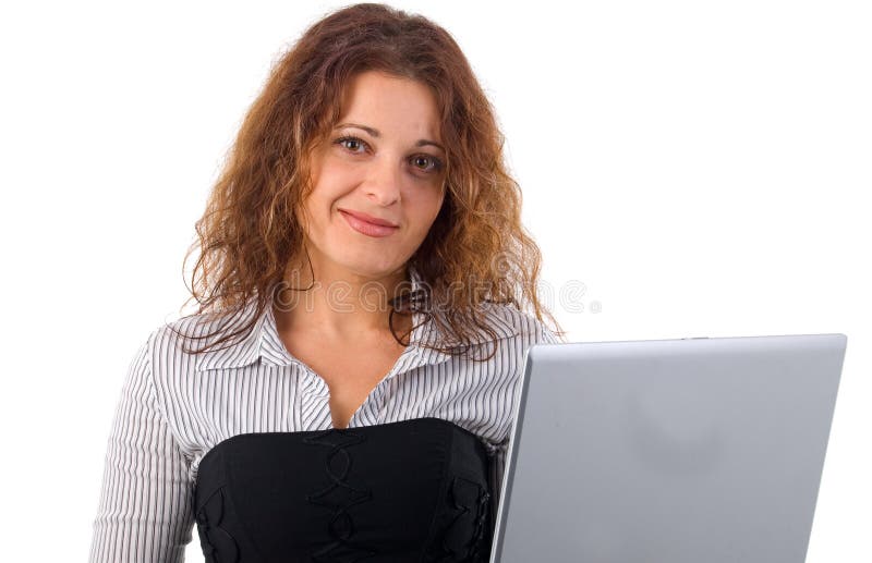 Computer Girl. stock photo. Image of isolated, feminine - 12066378