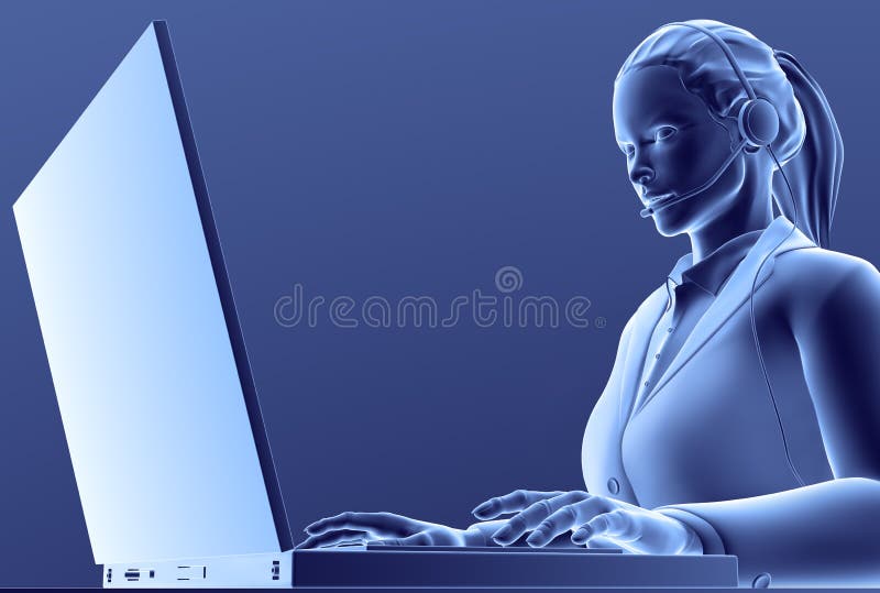 Computer Girl stock illustration. Illustration of call - 1778972