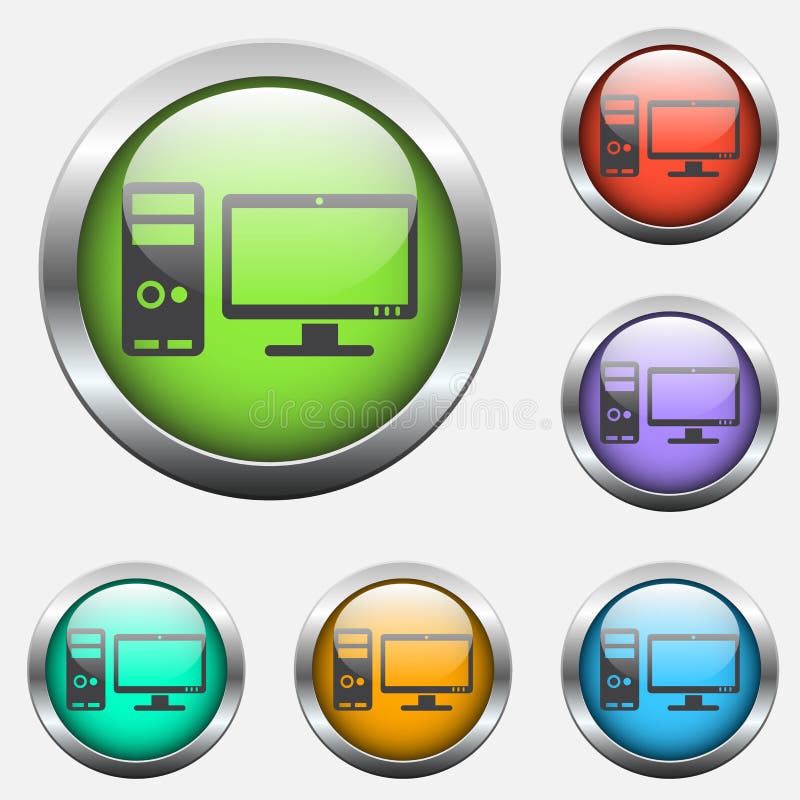Computer glass buttons stock vector. Illustration of internet - 239784877