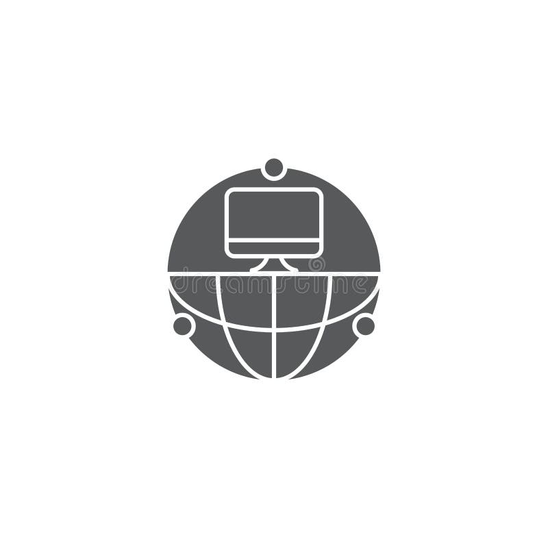 Computer Global Connection Vector Icon Symbol Isoalted on White ...