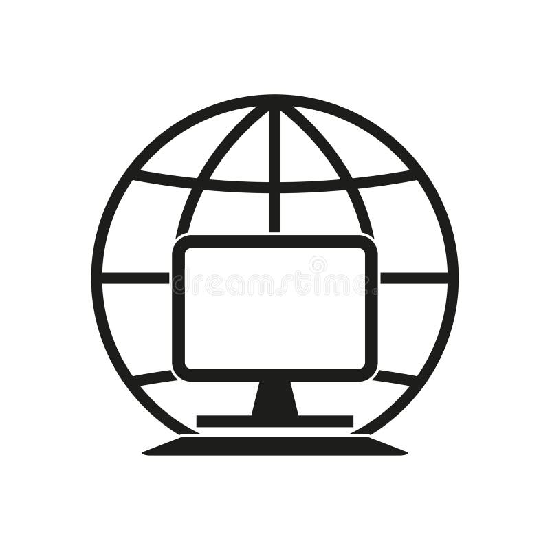 Computer Globe Icon. Technology Internet Global. Vector Illustration ...
