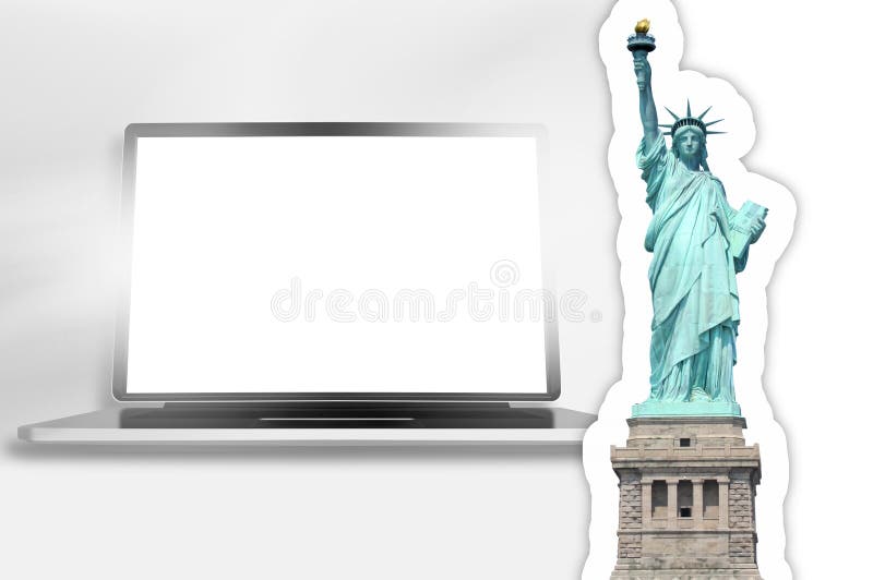 Computer Glossy Statue of Liberty Stock Illustration - Illustration of ...