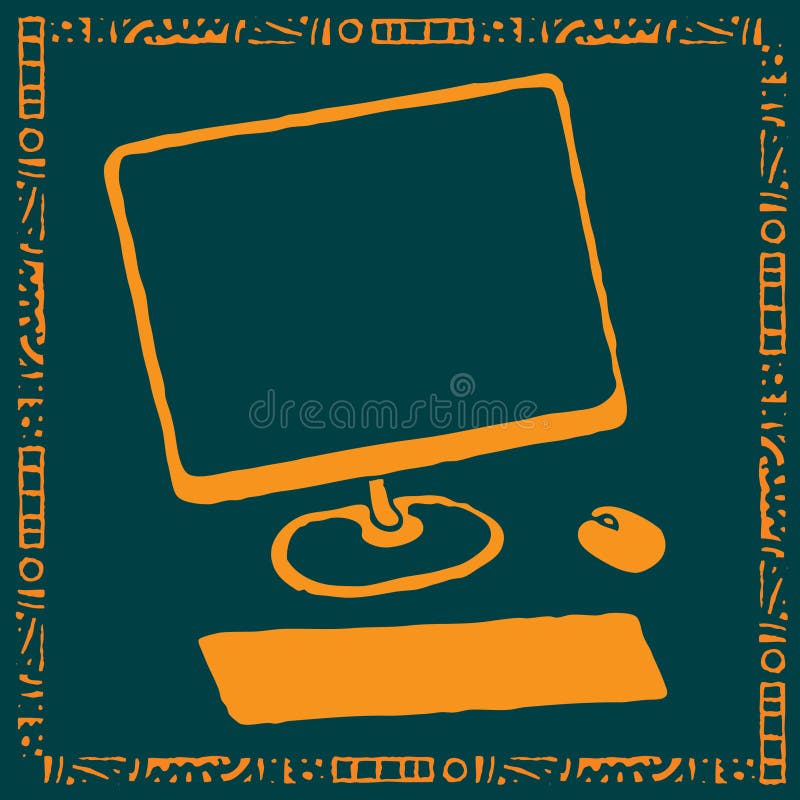 Computer gold label stock vector. Illustration of communication - 19335998