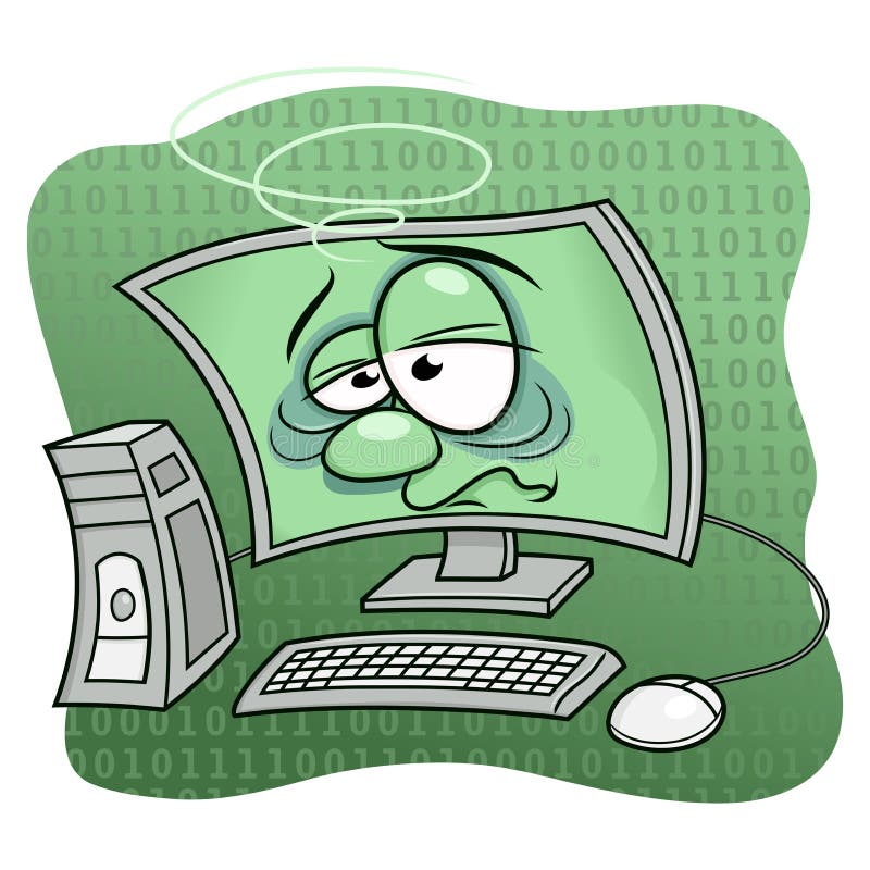 Sick computer stock illustration. Illustration of monitor - 7154074