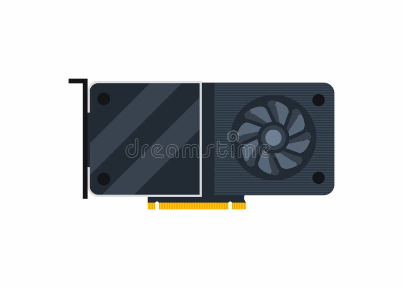 Computer GPU. Simple Flat Illustration. Stock Vector - Illustration of ...