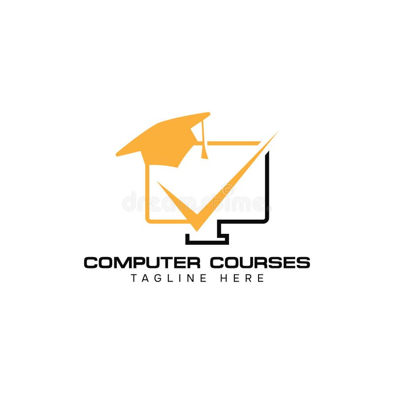 Computer Graduation Hat School Learning Online Logo Stock Vector ...