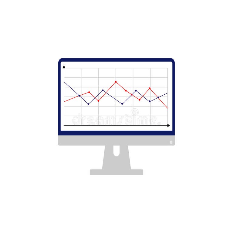 Computer and finance stock illustration. Illustration of symbol - 182409146