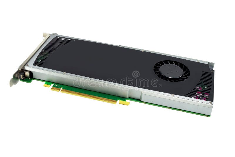Computer Graphic Card Hardware. Isolated on White Background Stock ...