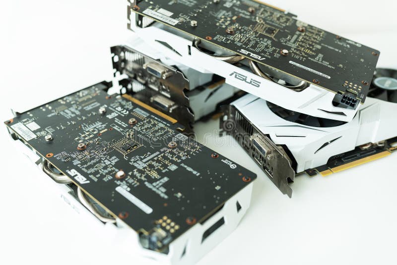 Computer Graphic Card with Two Fans. Video Card with Two Coolers from ...