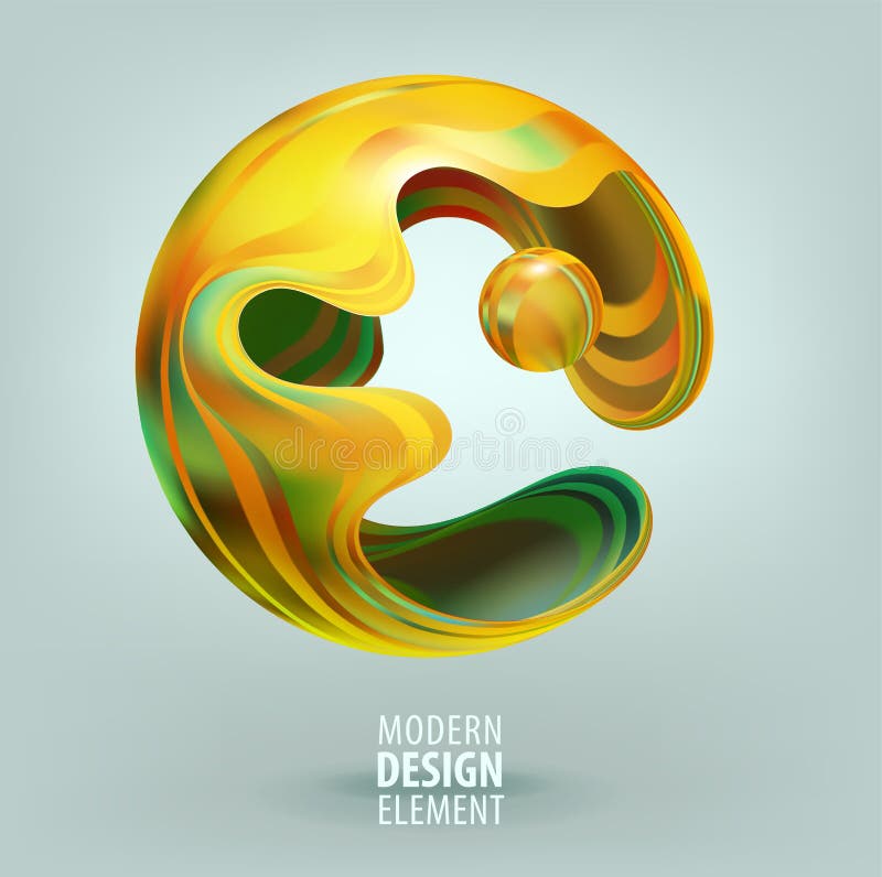 Computer Graphic Sphere Decorated with 3d Petals and Design Elements ...