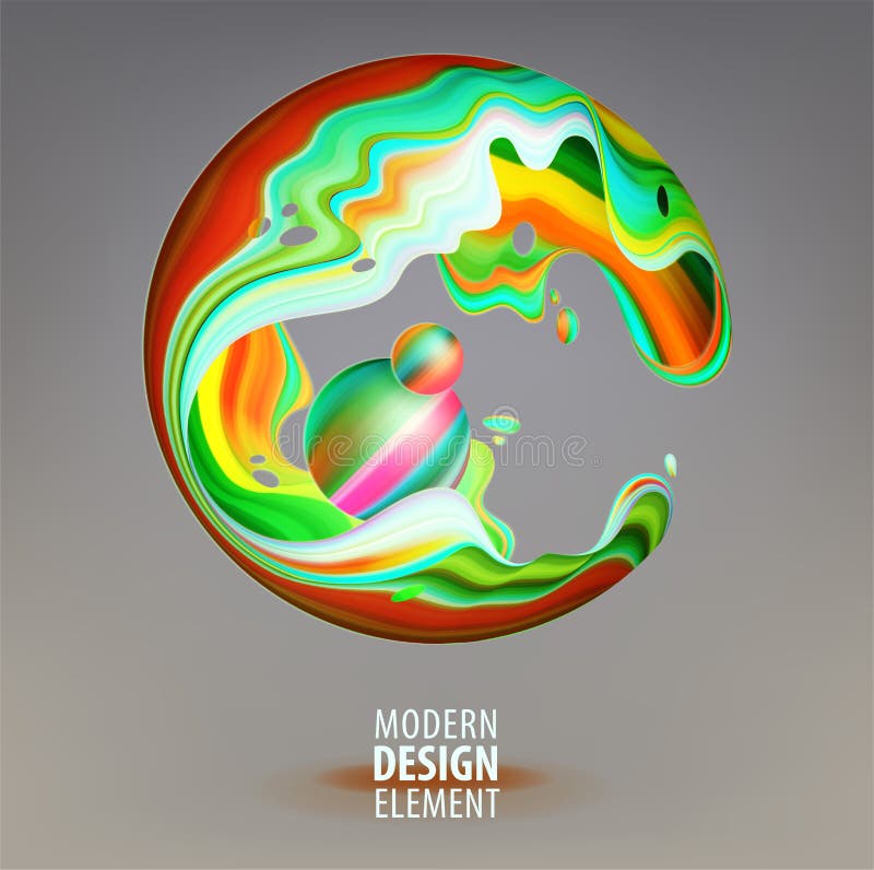 Computer Graphic Sphere Decorated with 3d Petals and Design Elements ...