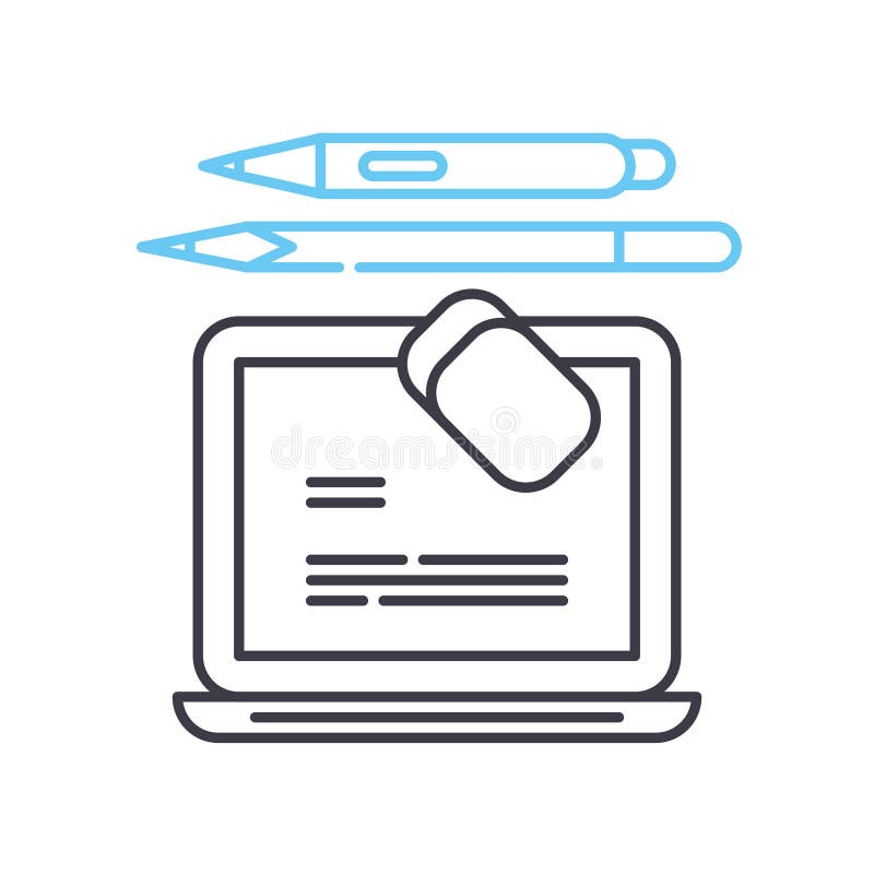 Computer Graphic Tools Line Icon, Outline Symbol, Vector Illustration ...