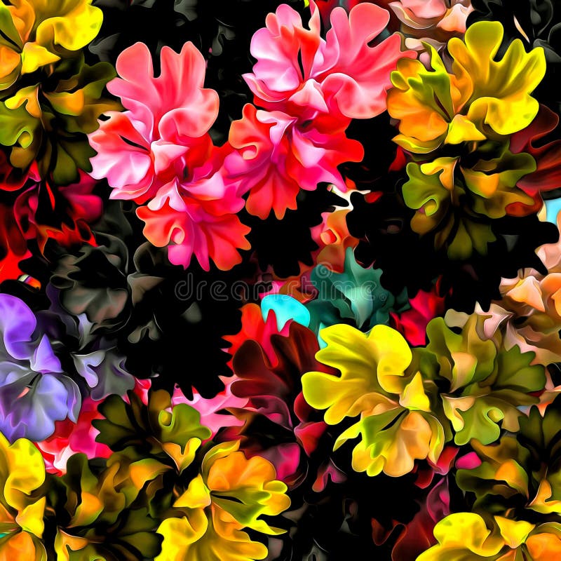Computer Graphics of Abstract Floral Psychedelic Background Stylization ...