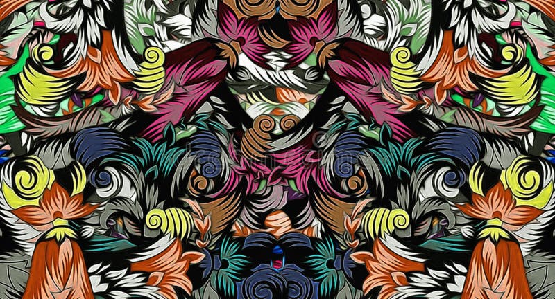 Computer Graphics of Abstract Floral Psychedelic Background Stylization ...