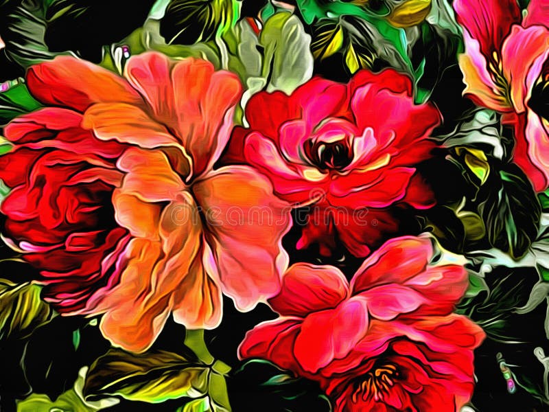 Computer Graphics of Abstract Floral Psychedelic Background Stylization ...