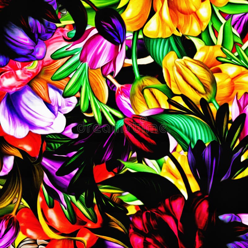 Computer Graphics of Abstract Floral Psychedelic Background Stylization ...