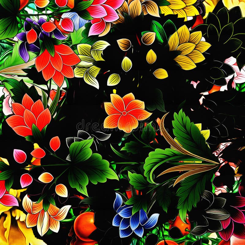Computer Graphics of Abstract Floral Psychedelic Background Stylization ...