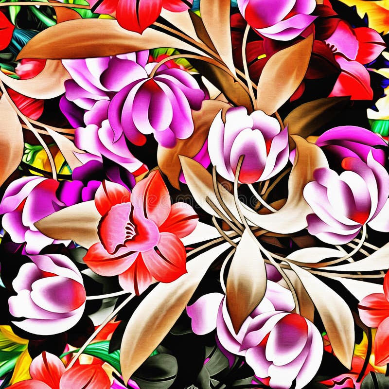 Computer Graphics of Abstract Floral Psychedelic Background Stylization ...