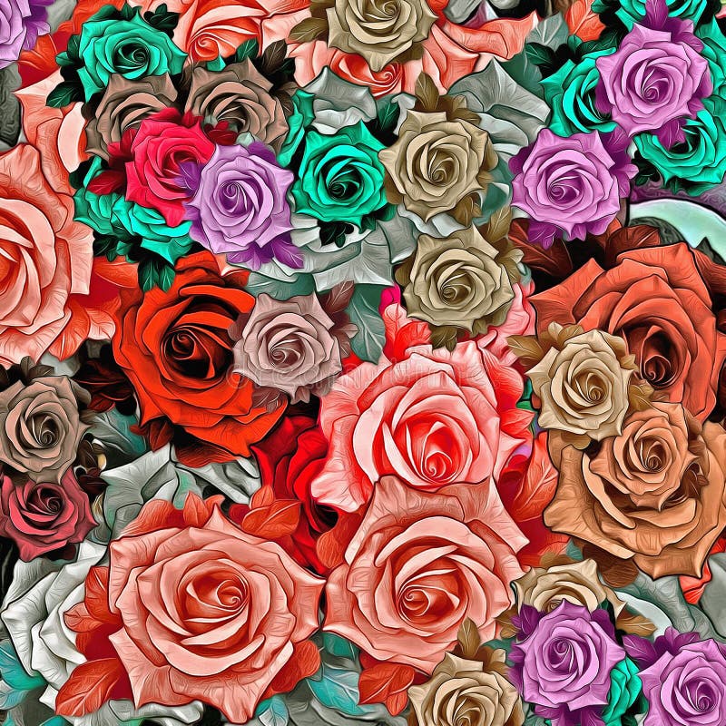 Computer Graphics of Abstract Floral Psychedelic Background Stylization ...