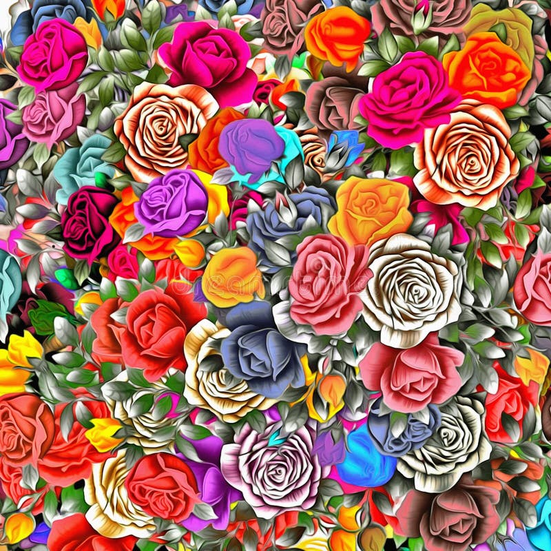 Computer Graphics of Abstract Floral Psychedelic Background Stylization ...