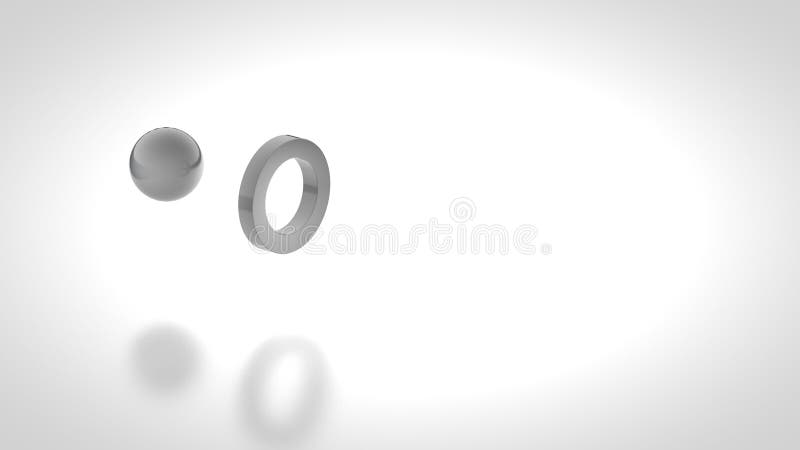 Computer Graphics. the Ball Goes into the Circle and Becomes a Cube Which Goes Inside the Square ...