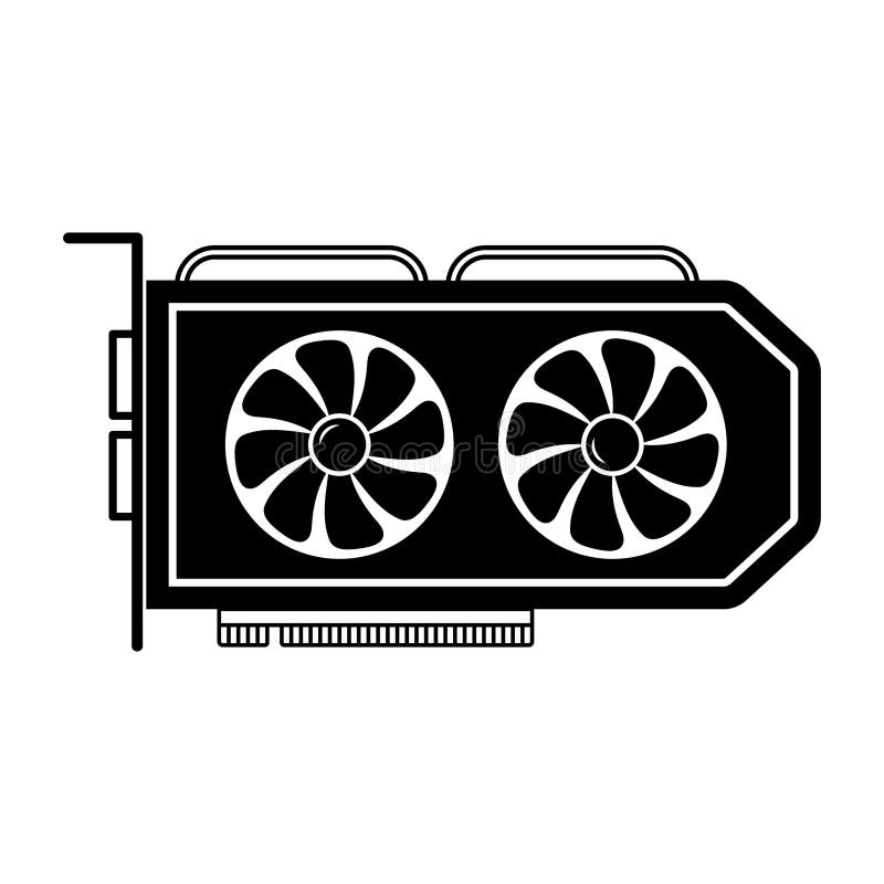 Computer Graphics Card with Dual Fans Vector Illustration Stock ...