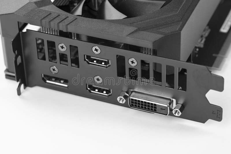 Computer Graphics Card, Focus on the HDMI, Displayport Connectors Stock ... Computer Graphics Card, Focus on the HDMI, Displayport Connectors Stock ...