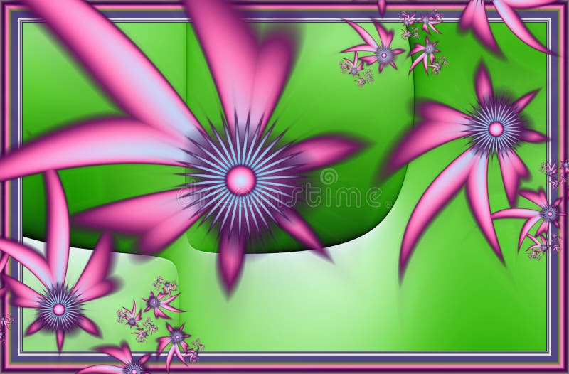Computer Graphics. Fractal Texture in Frame. Flower. Illustration Stock ...