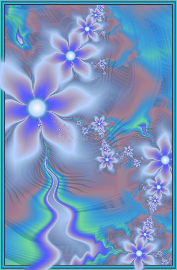 Computer Graphics. Fractal Texture in Frame. Flowers Stock Illustration ...