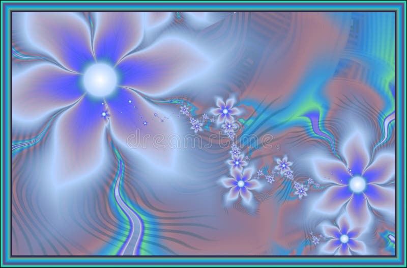 Computer Graphics. Fractal Texture in Frame. Flowers Stock Illustration ...