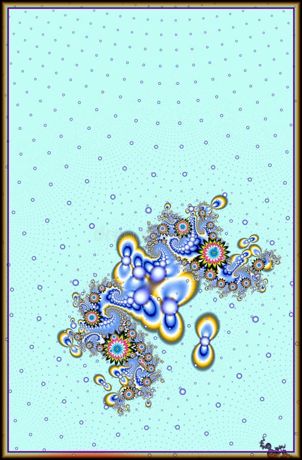 Computer Graphics. Fractal Texture in Frame. Flowers Stock Illustration ...